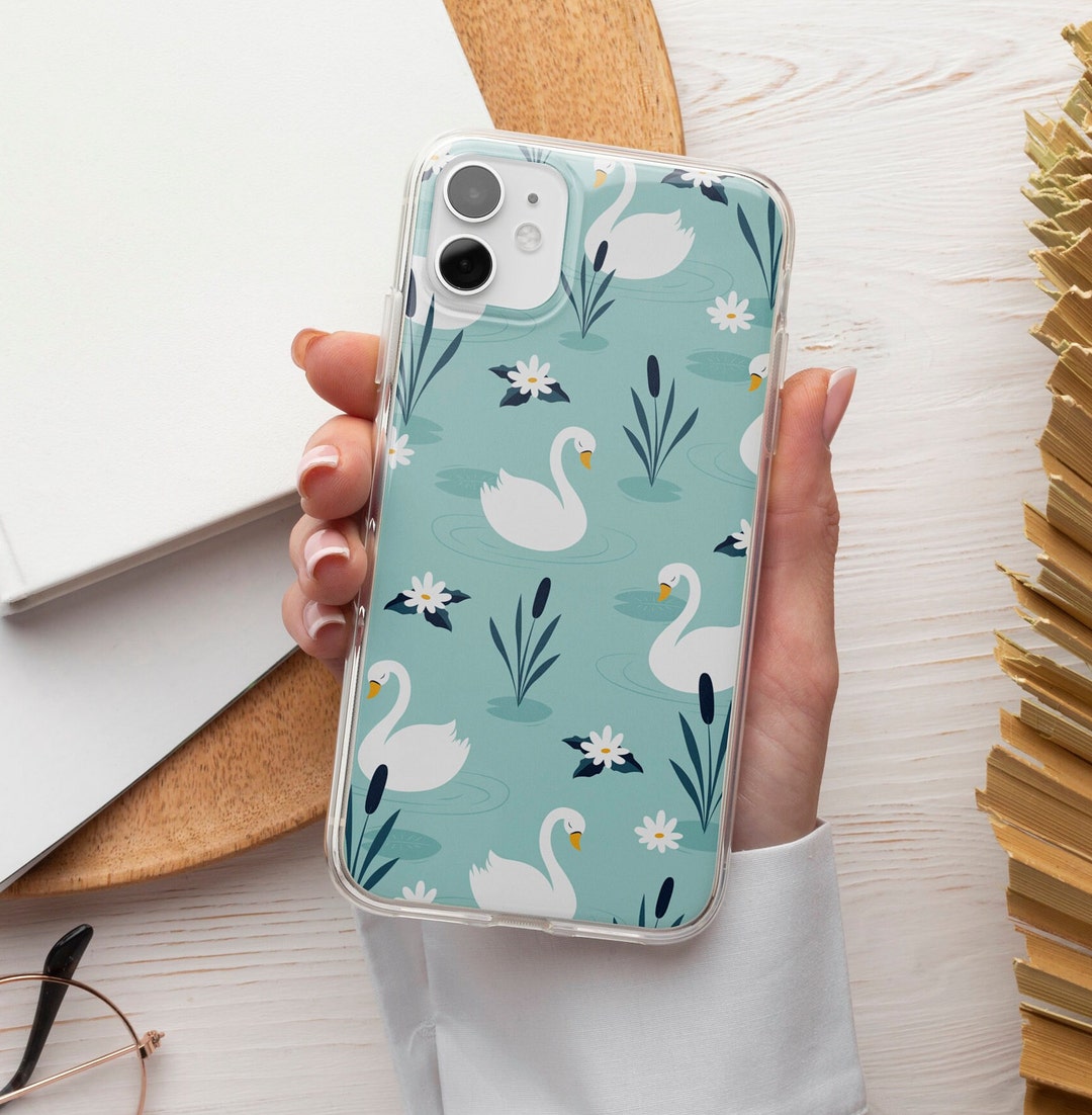 Swan Phone Case Cute Noble Birds TOUGH Cover Fit for iPhone 15 Pro Max ...