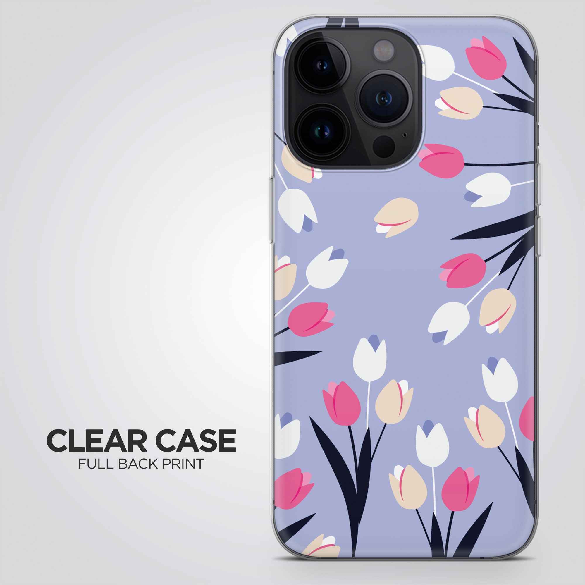 Tulip Phone Case Cute Spring Flower Cover Fit for iPhone 15 Pro Max, 14 ...