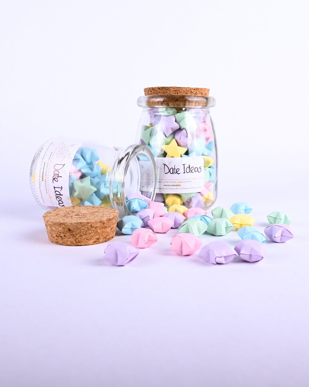 Origami Lucky Stars With Date Night Ideas in a Jar Weekly - Etsy