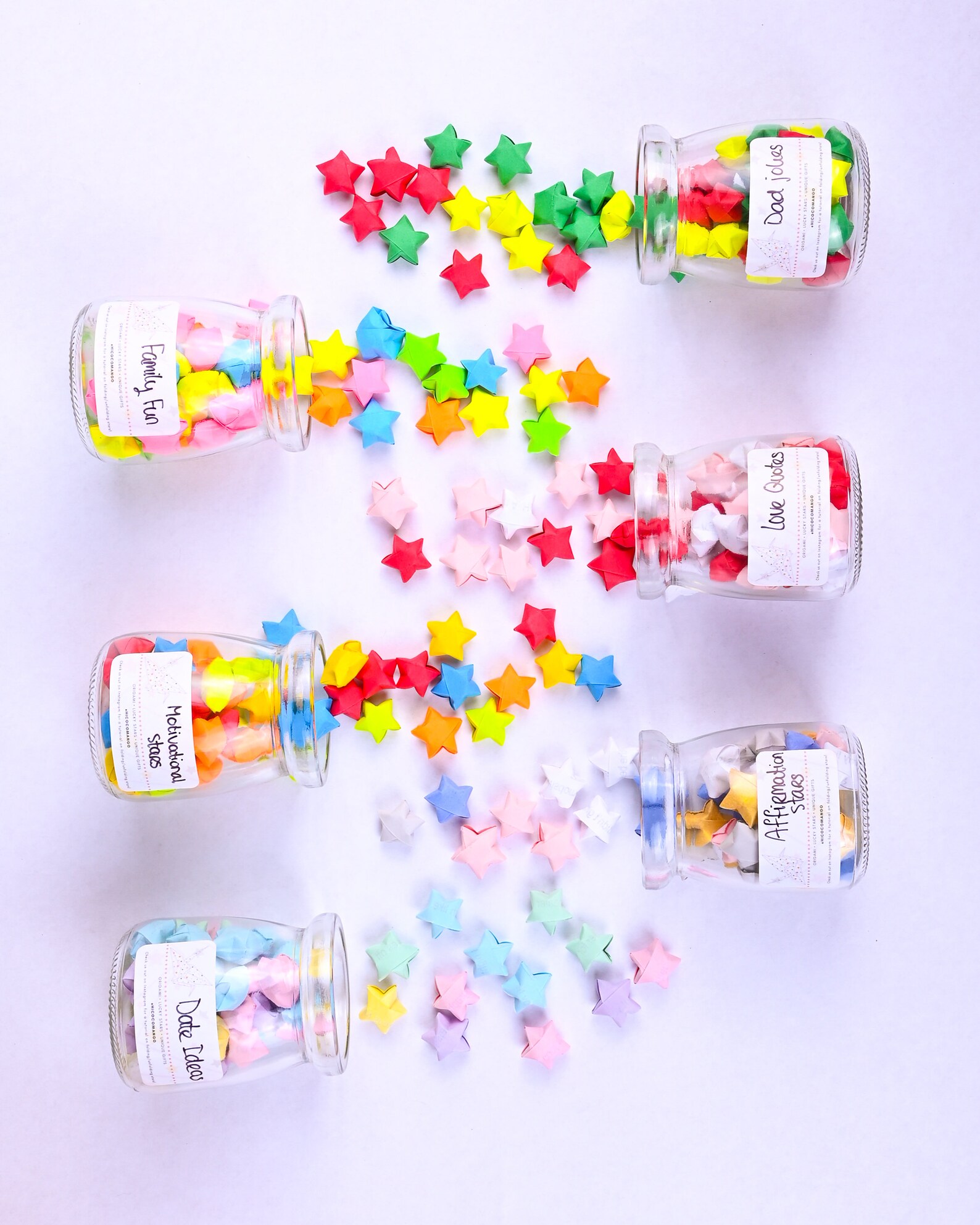 Origami Lucky Stars With Dad Jokes in a Jar Funny Jokes - Etsy