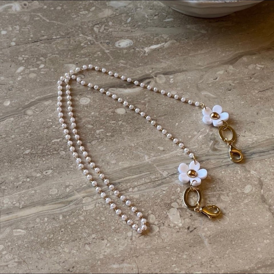 Face Mask Chain, Face Mask Chain Necklace, Pearl Necklace ,face Mask ...