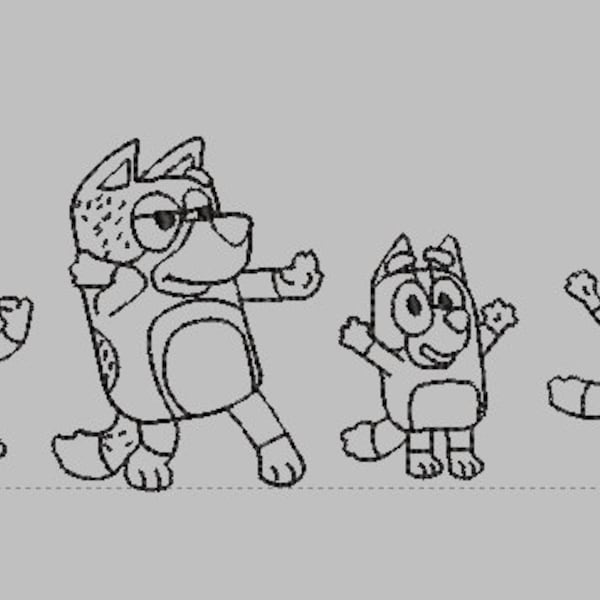 Bluey line art - Etsy.de