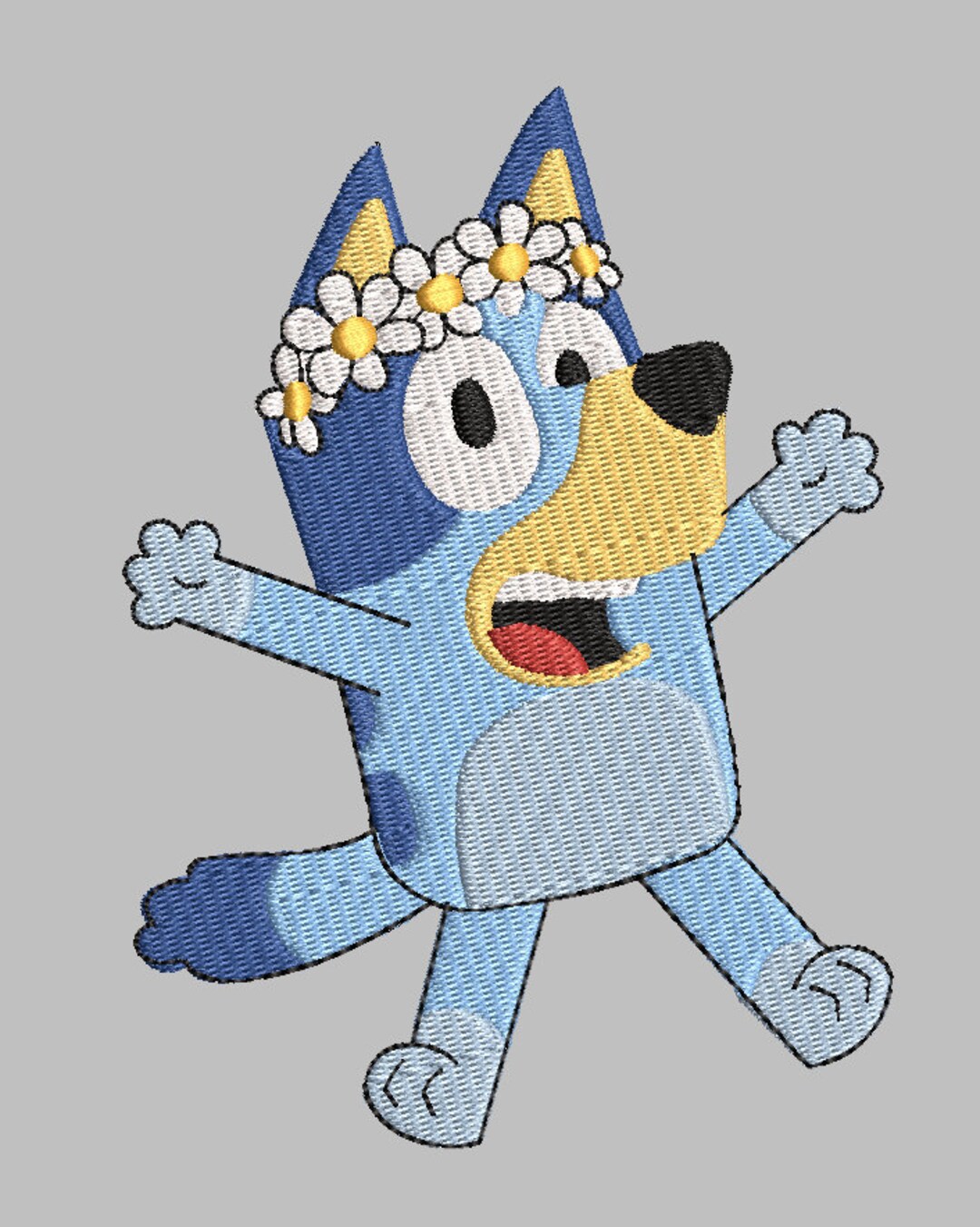 Bluey With a Flower Crown 4x4 Hoop - Etsy UK