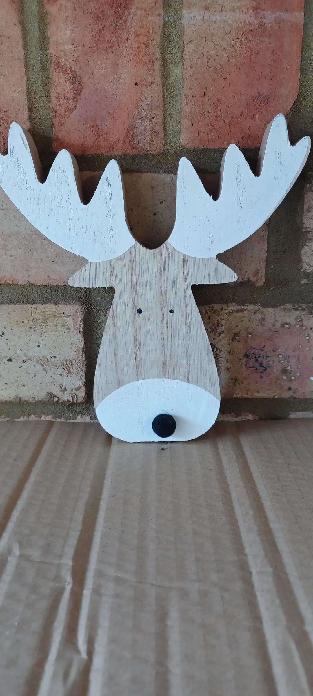 Wooden Standing Reindeer Head Decoration - Etsy
