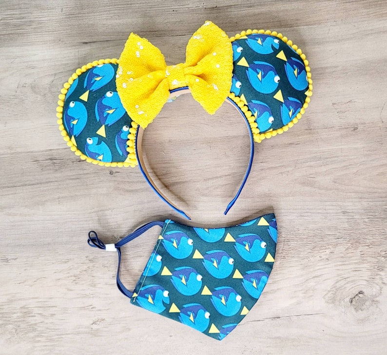 Ready to Ship**finding Dory Minnie Ears & Mask Combo, Dory Inspired ...