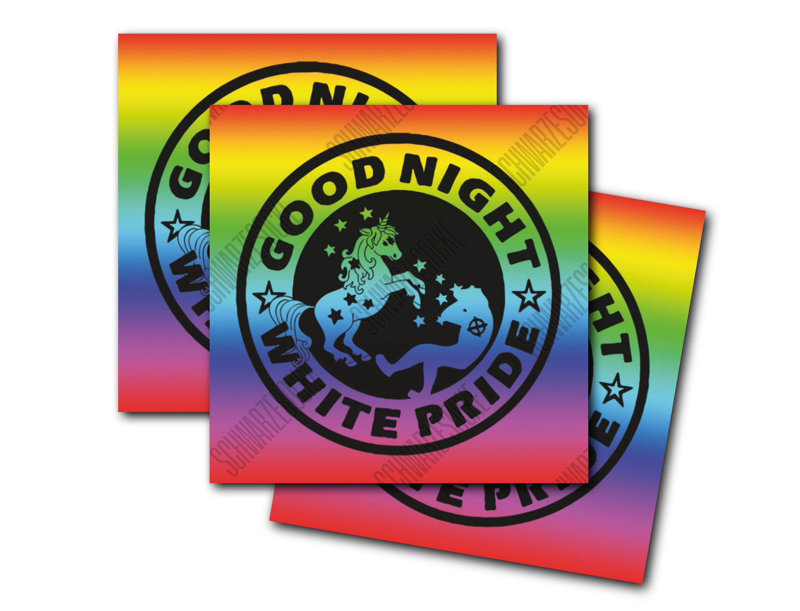 Sticker: Good Night White Pride Unicorn Rainbow 30 Pieces - Etsy