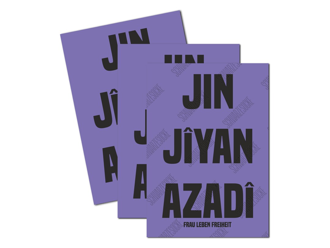 Sticker: Jin Jiyan Azadi Woman, Life, Freedom 30 Pieces - Etsy