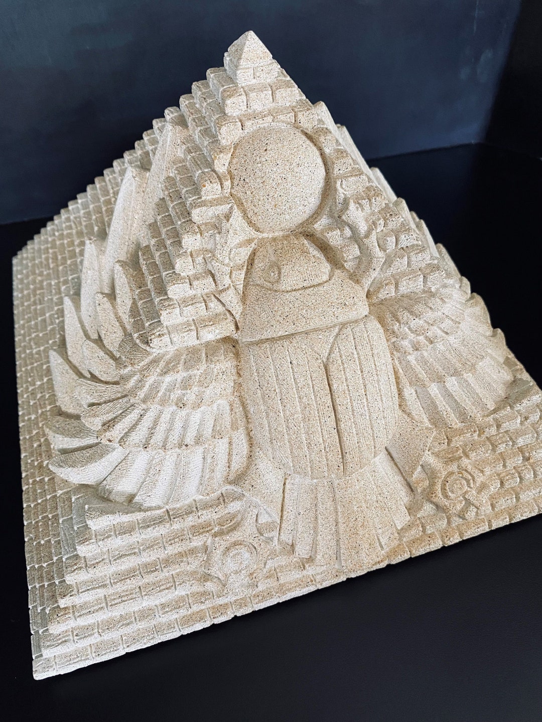 Ancient Egyptian Scarab Pyramid Sandstone Sculpture Fine Carving Cast ...