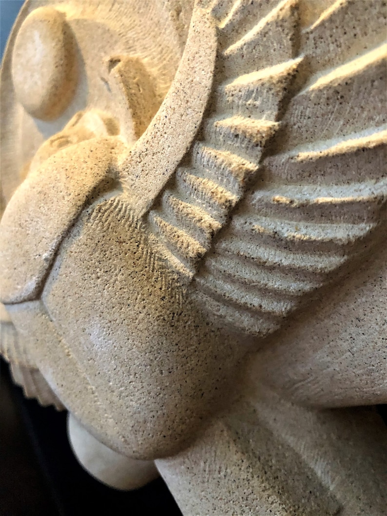 Ancient Egyptian Scarab Ankh Sandstone Wall Sculpture Fine Carving Cast ...