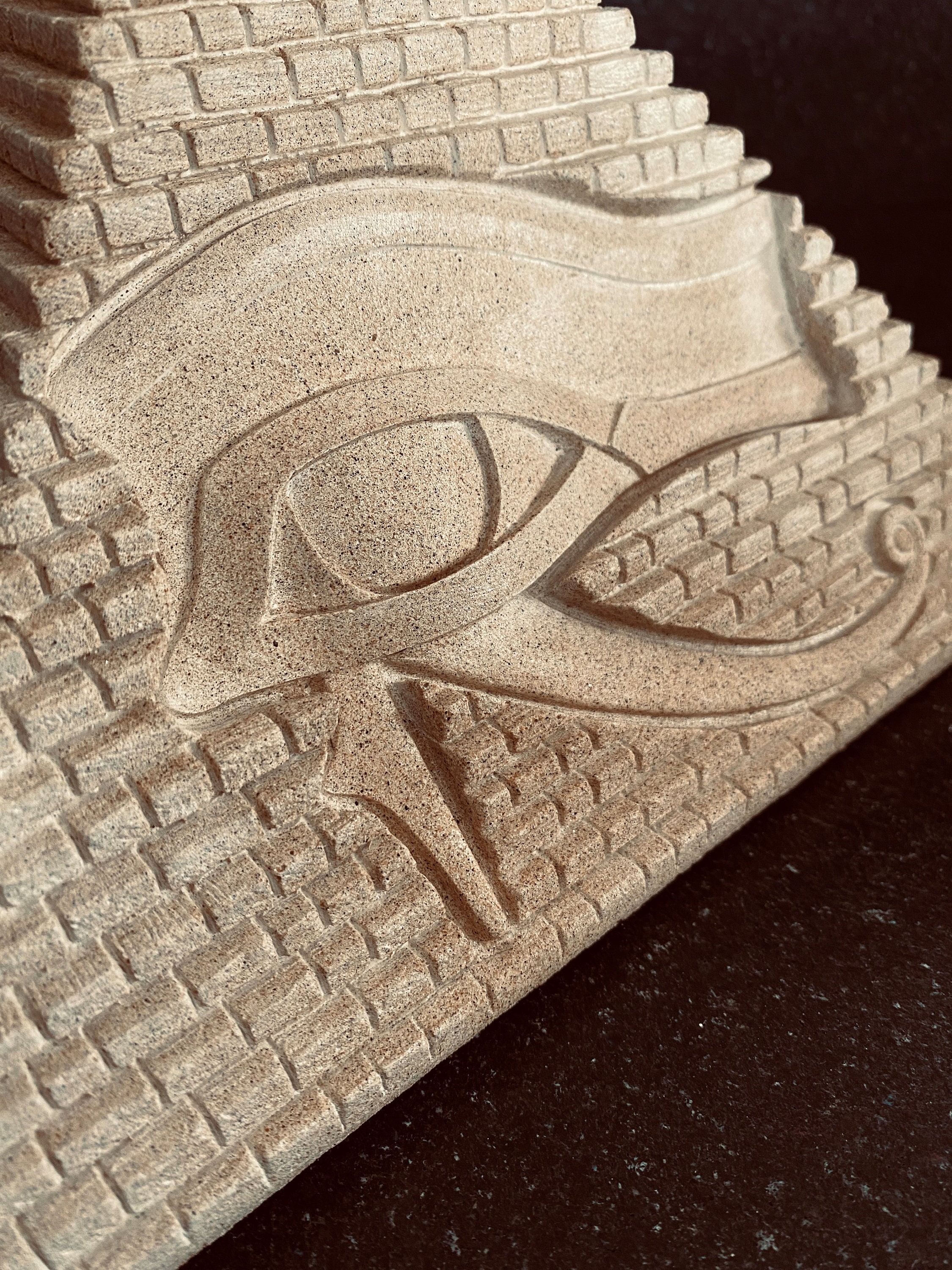 Ancient Egyptian Eye of Horus Pyramid Sandstone Sculpture - Etsy