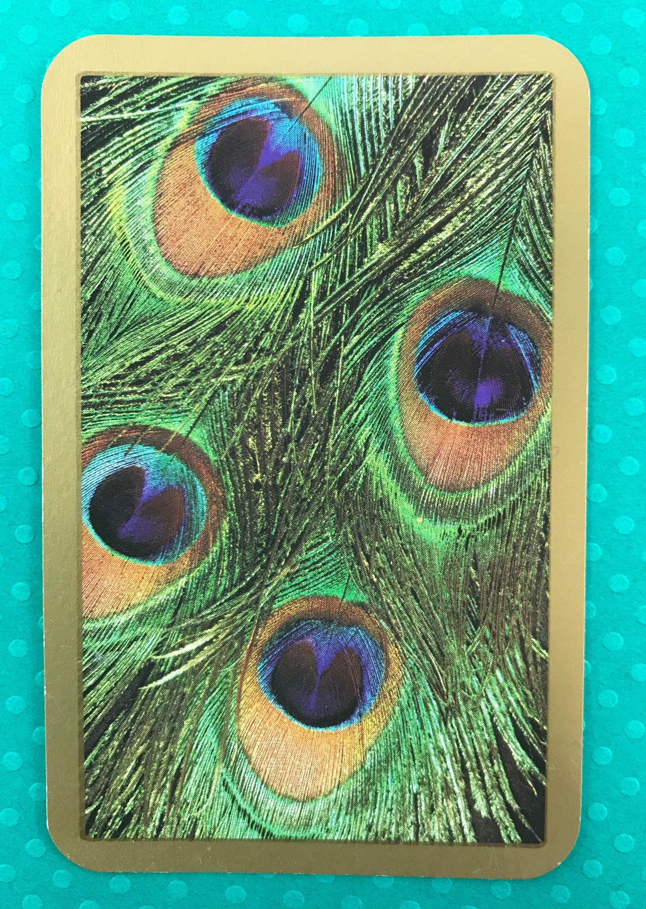 Pair of Peacock Feather Design Swap Cards/playing Cards Great for Scrap ...
