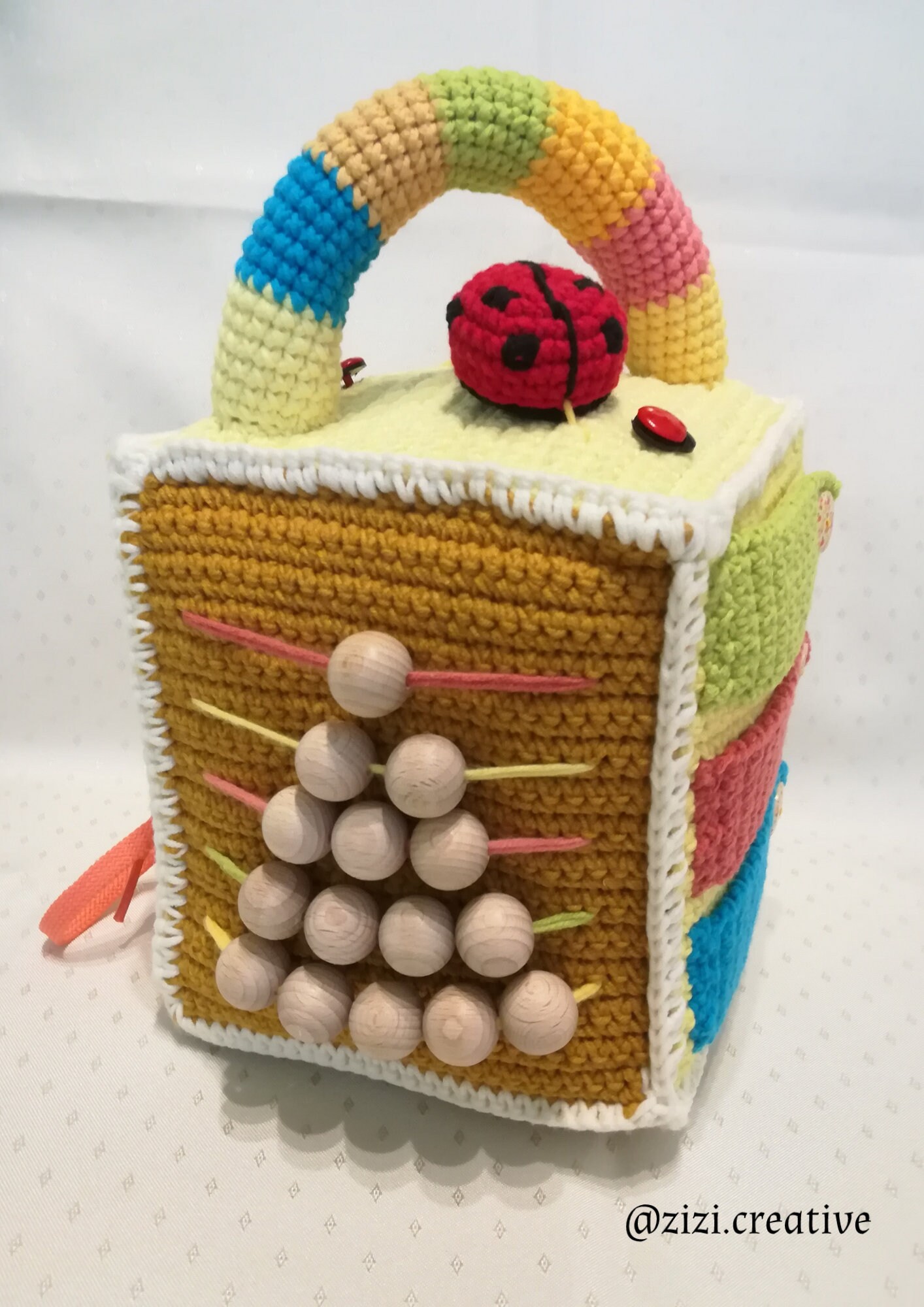 Montessori Interactive Cube With Squeaking Ladybug - Etsy