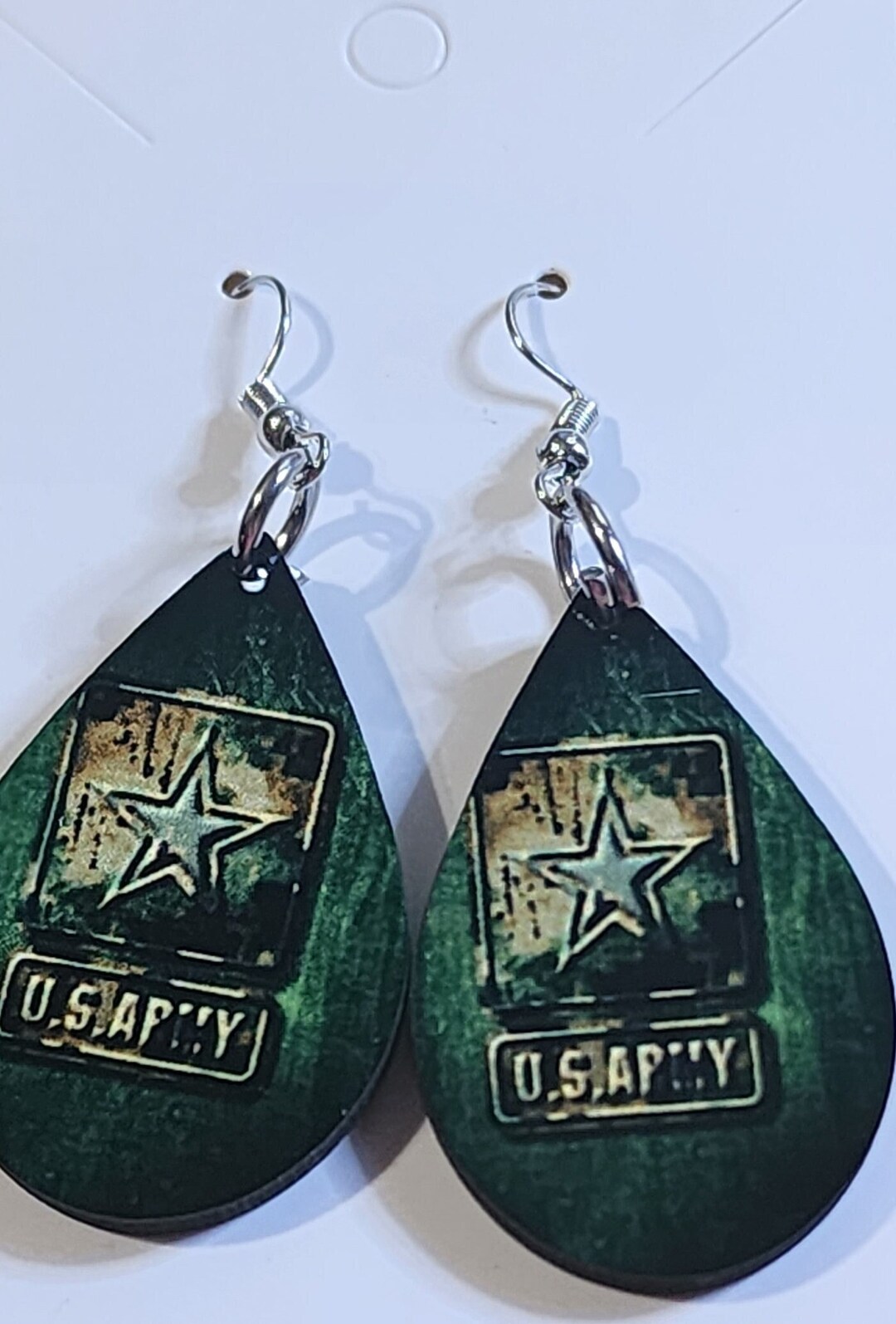 US Army Tear Drop Earrings - Etsy