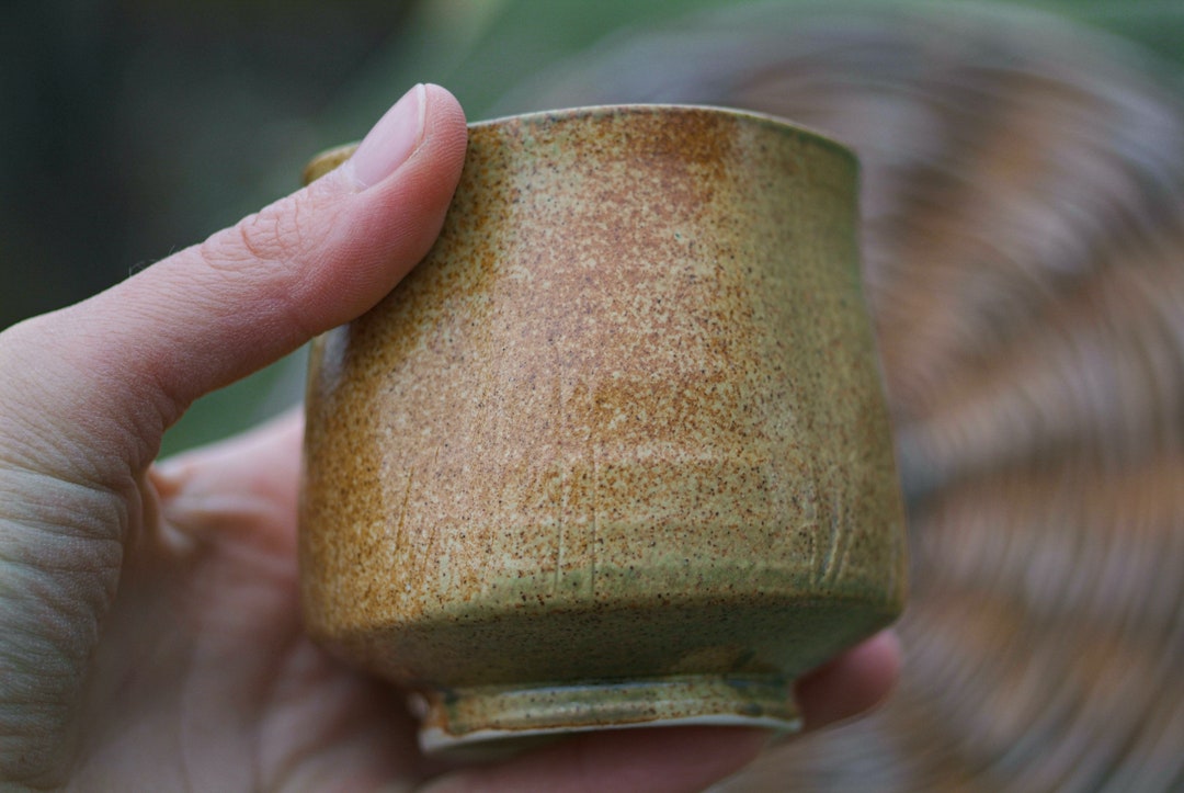 Pottery Handmade Japanese Pottery Tea Cup Coffee Cup Ash Glaze Pottery ...