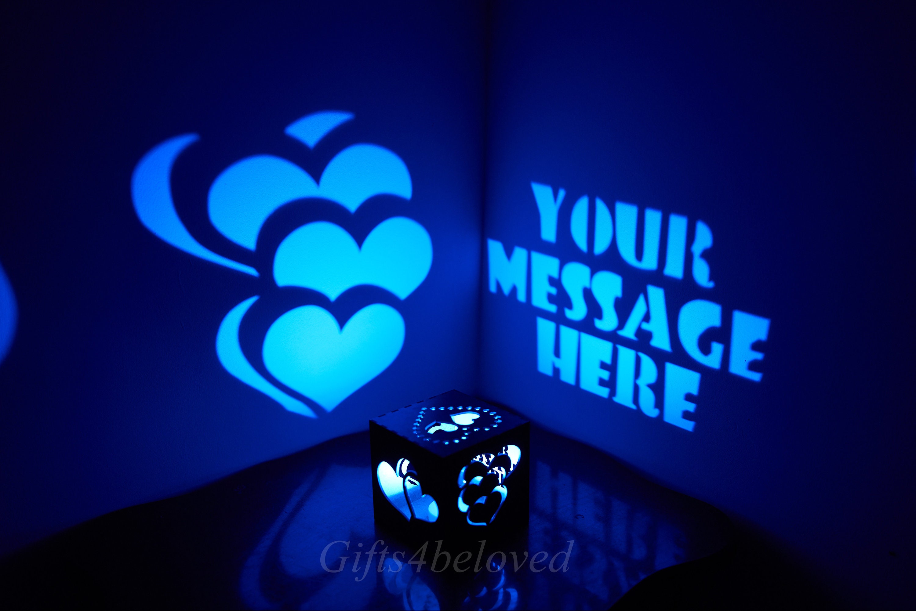 Personalized LED Romantic Gift for Her Light Lamp Engraved Night Box ...