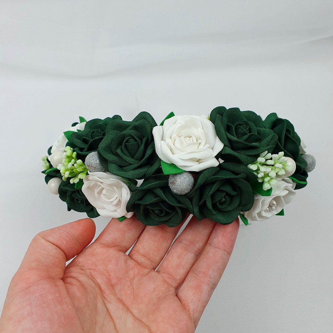 Emerald Green Flower Crown Green Flower Girl Crown Wedding - Etsy