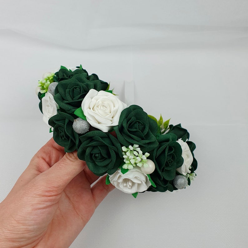 Emerald Green Flower Crown Green Flower Girl Crown Wedding - Etsy