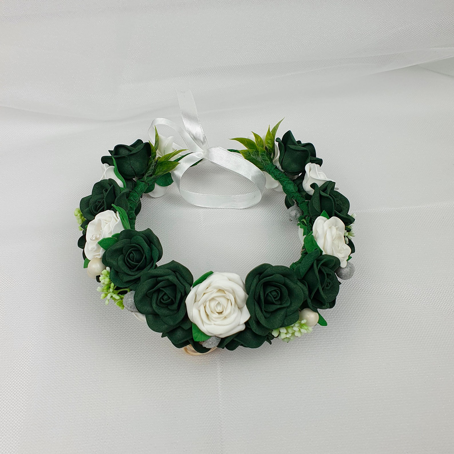 Emerald Green Flower Crown Green Flower Girl Crown Wedding - Etsy