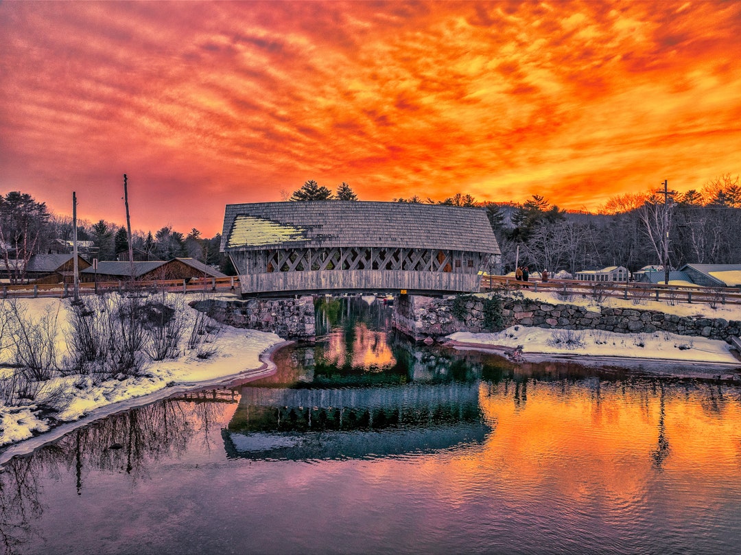 Squam Covered Bridge Wall Art - Squam Lake Picture - New Hampshire ...