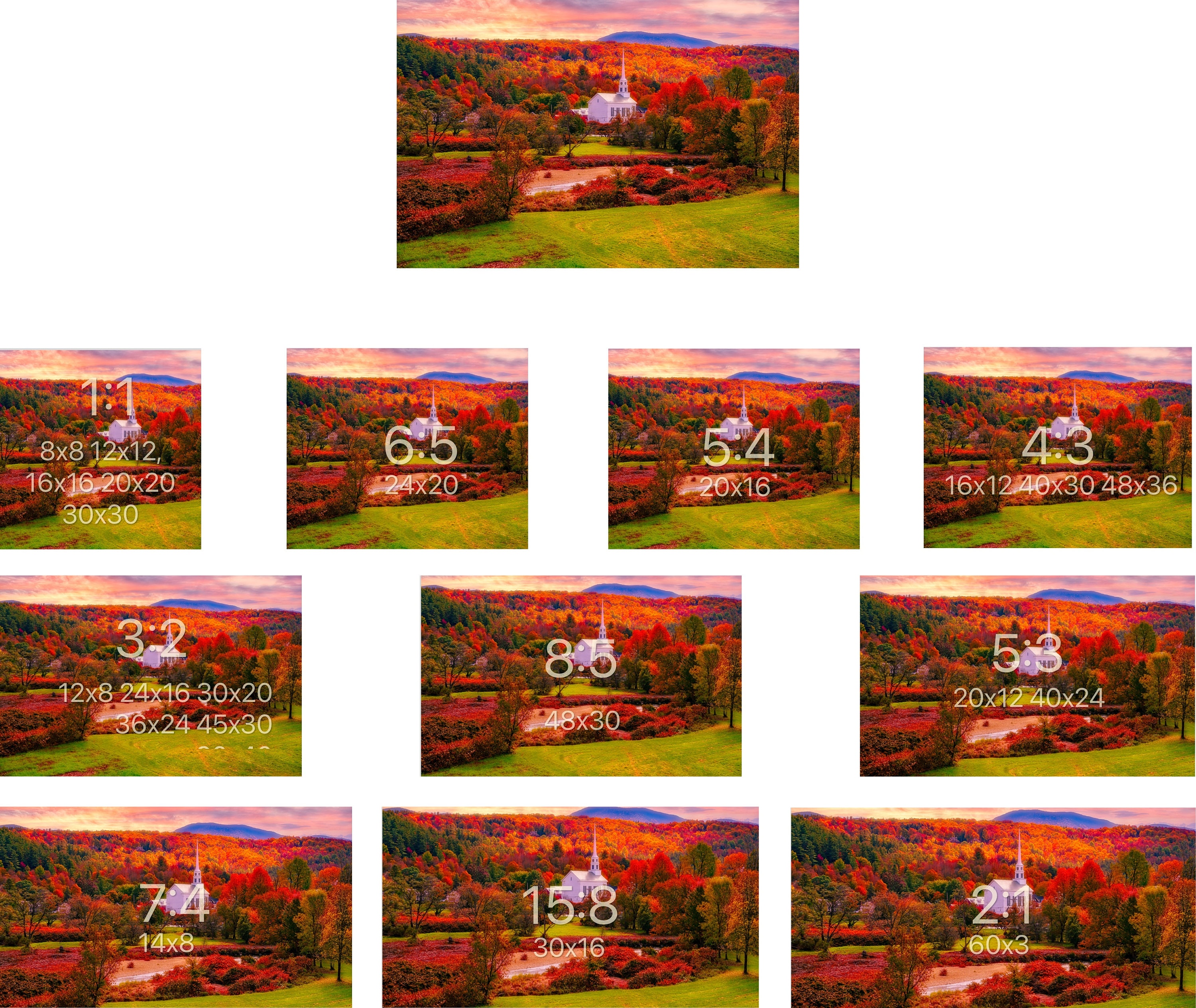 Stowe Vermont Church Fall Photo - VT Scenic Autumn Colors - Photo Print ...