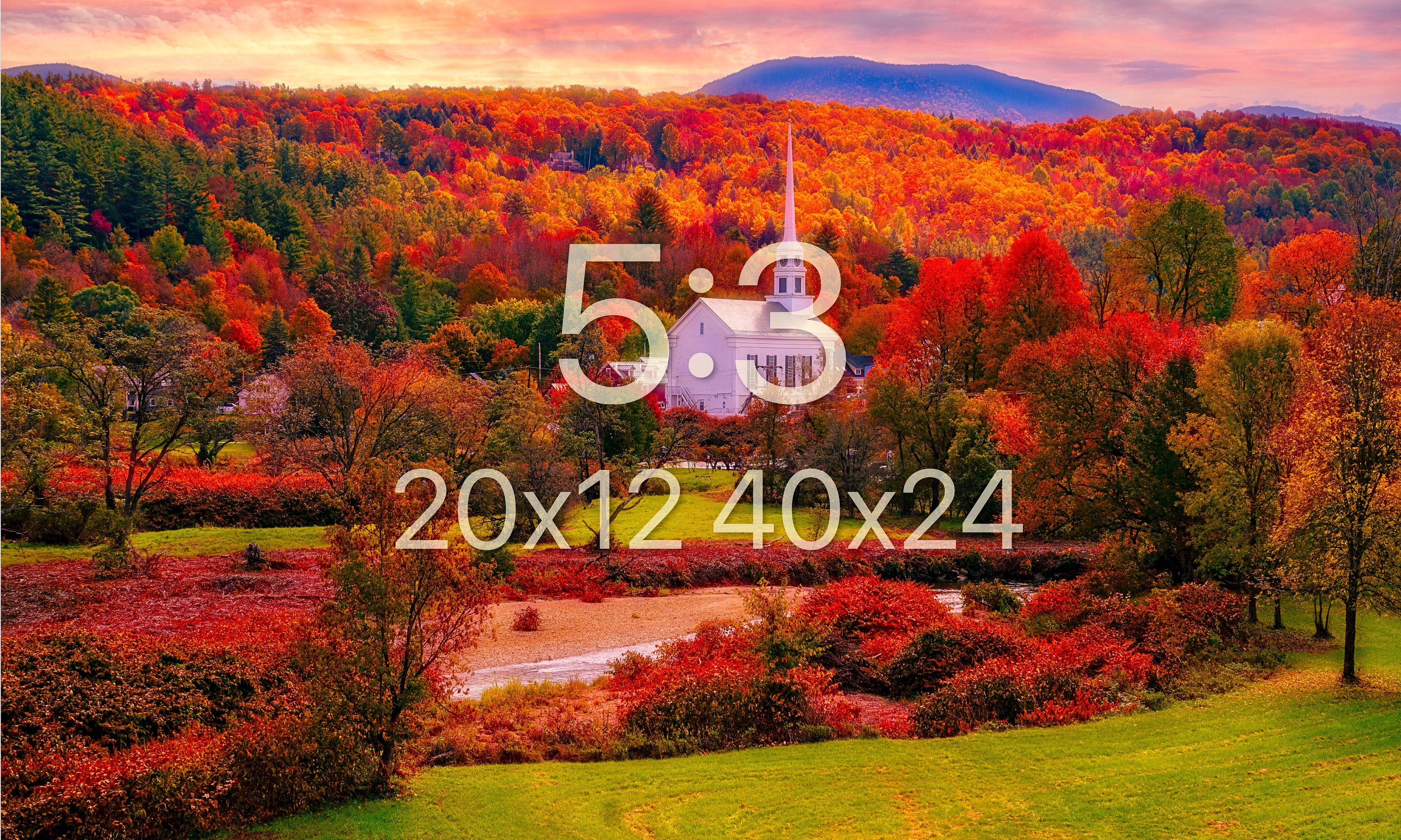 Stowe Vermont Church Fall Photo - VT Scenic Autumn Colors - Photo Print ...