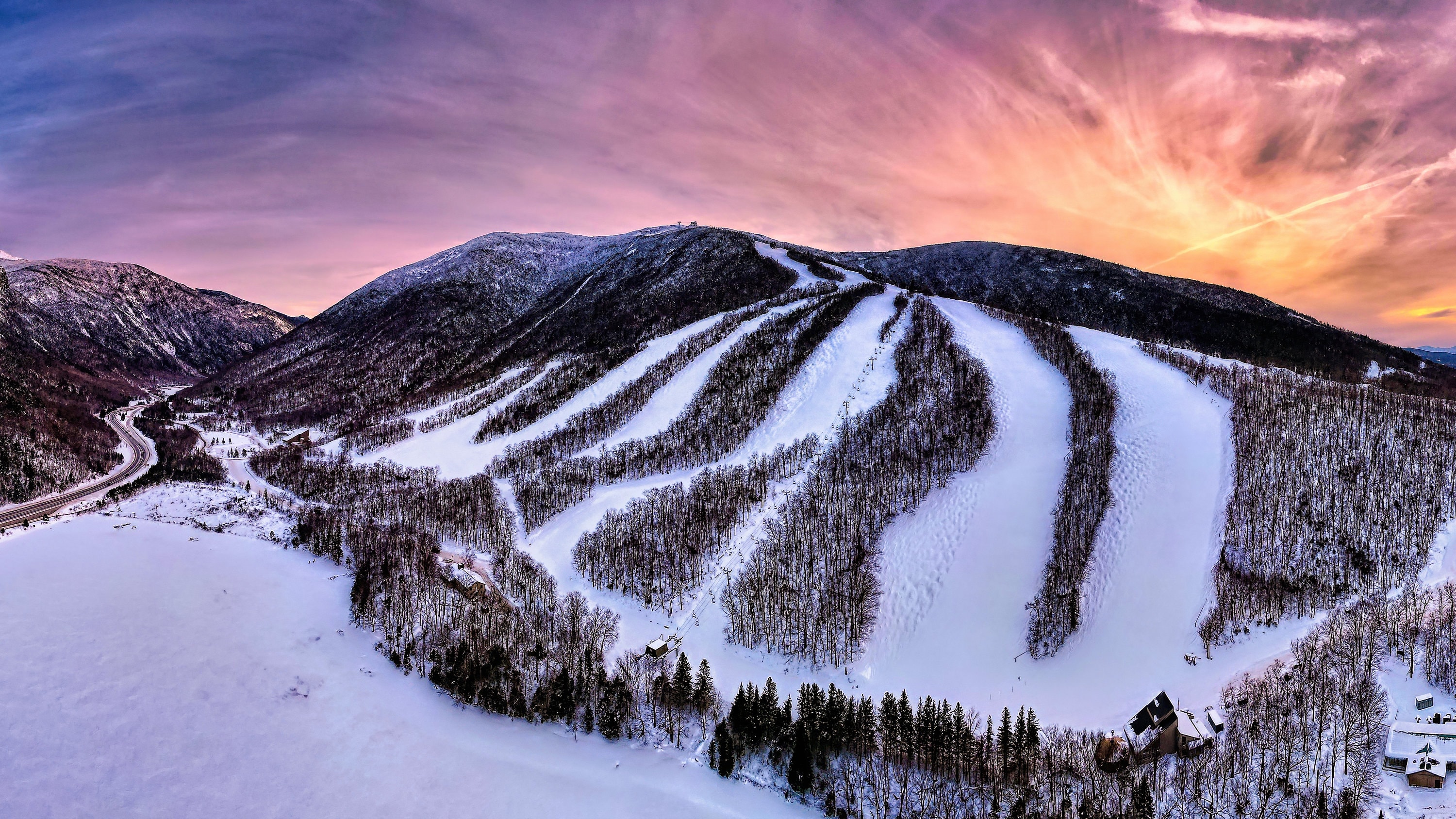 Cannon Mountain and Ski Resort Sunset Franconia Notch New | Etsy