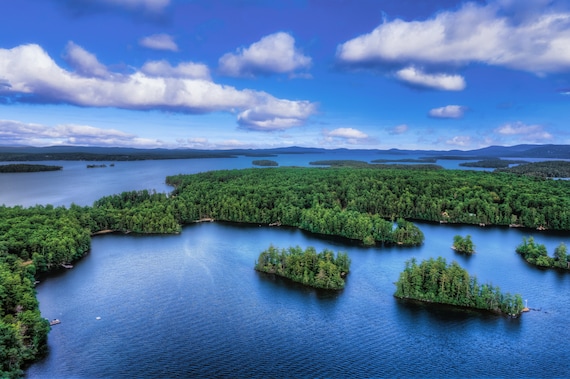 Lake Winnipesaukee Bear Island Blue Sky New Hampshire - Etsy