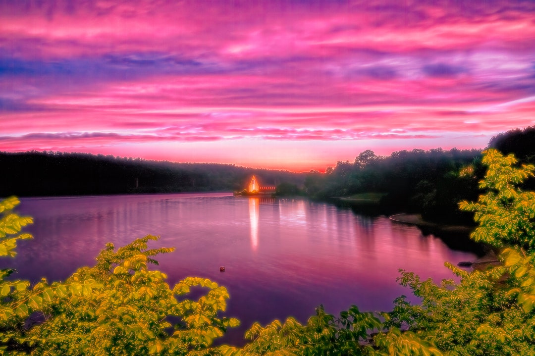 Old Stone Church Photo Print Wall Art - Massachusetts Sunset Picture ...