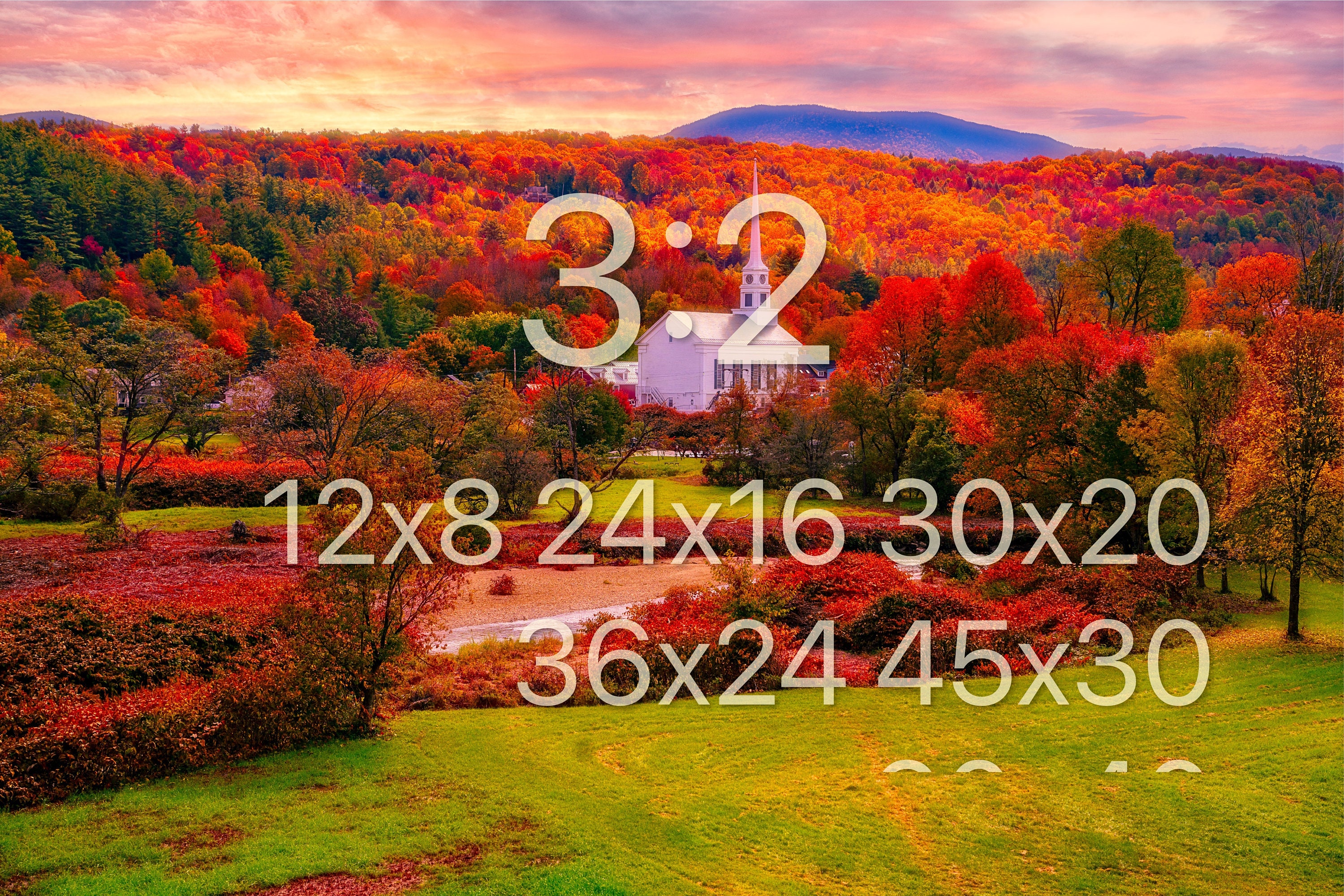 Stowe Vermont Church Fall Photo - VT Scenic Autumn Colors - Photo Print ...