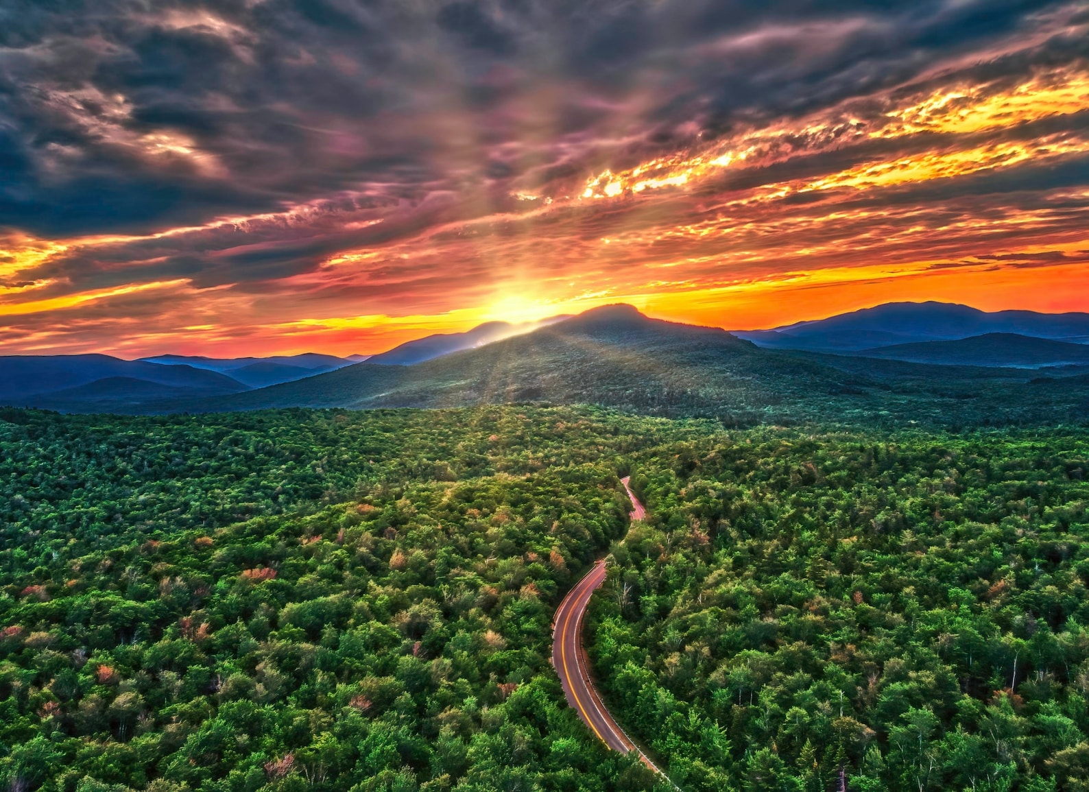 Sunrise over the White Mountains National Forest New Hampshire | Etsy