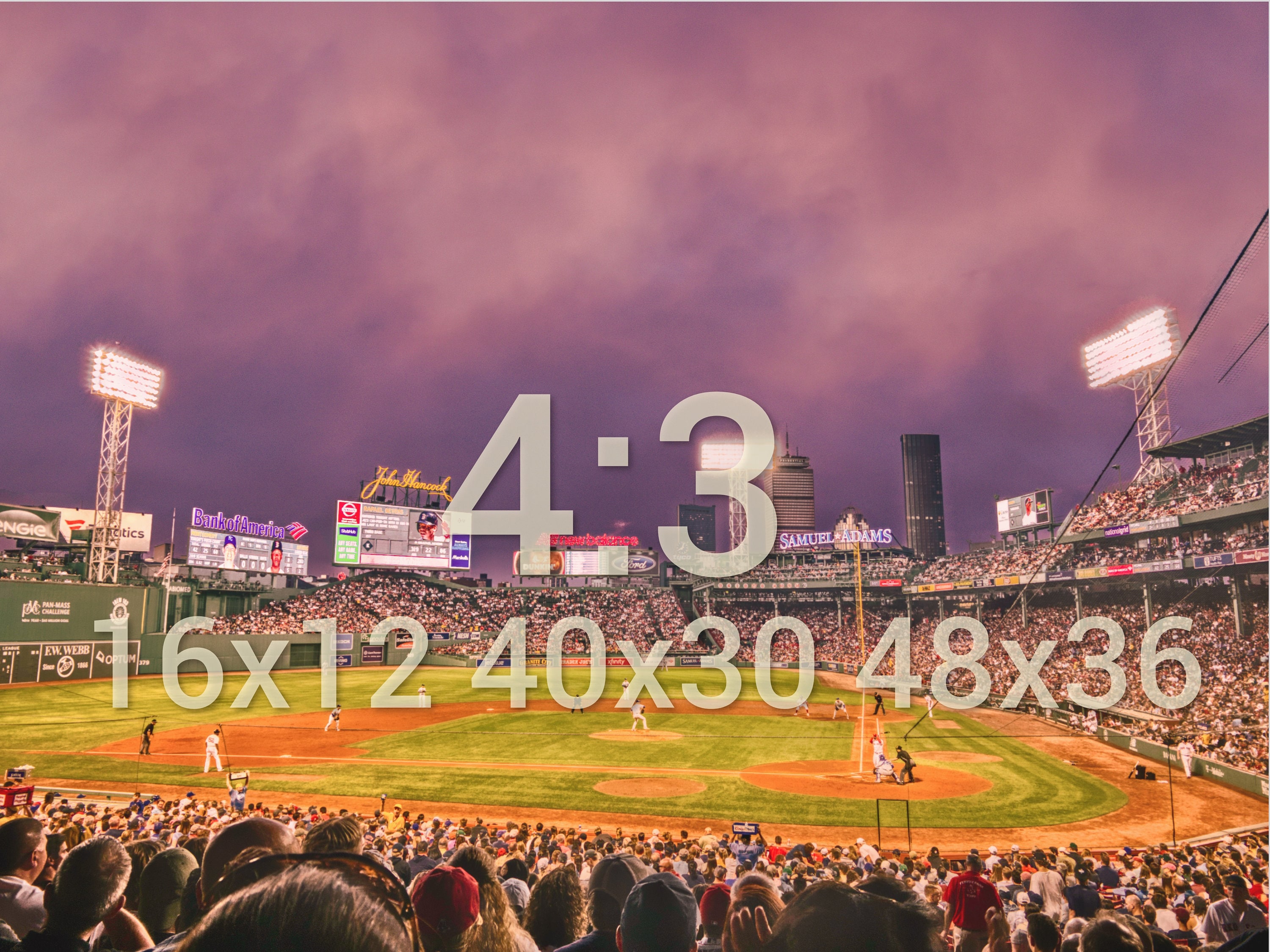 Boston Red Sox Game at Fenway Park Baseball Canvas Print | Etsy