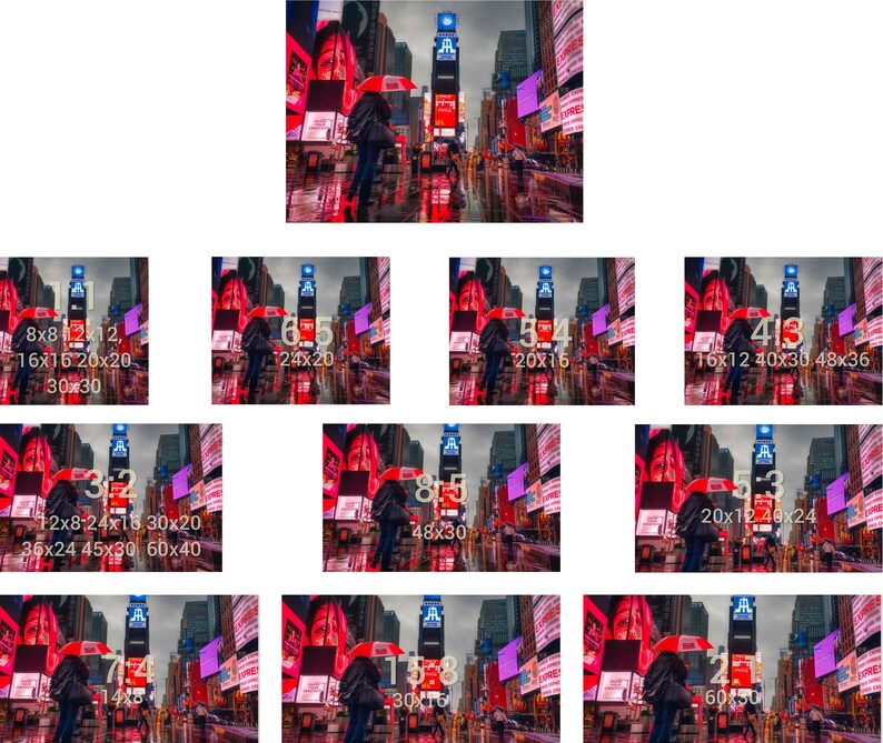 Times Square Art Rain NY Wall Decor New York Art - Etsy