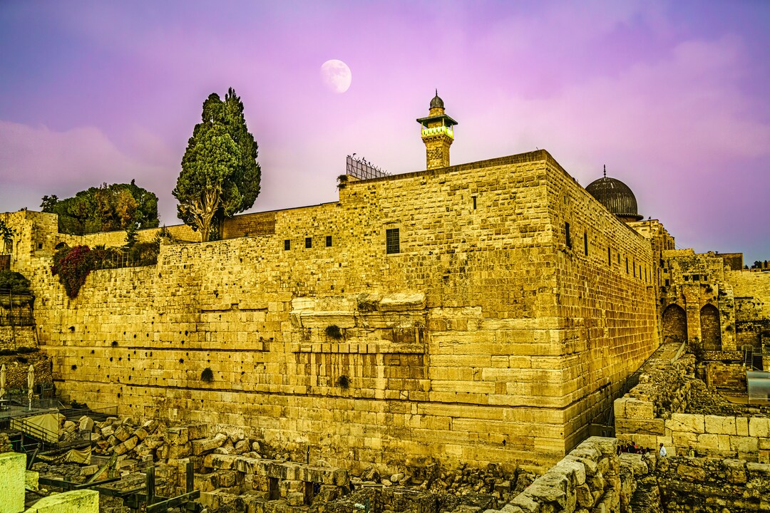 Jerusalem Old City Walls Art - Temple Mount - Holy Land Art - Jerusalem ...