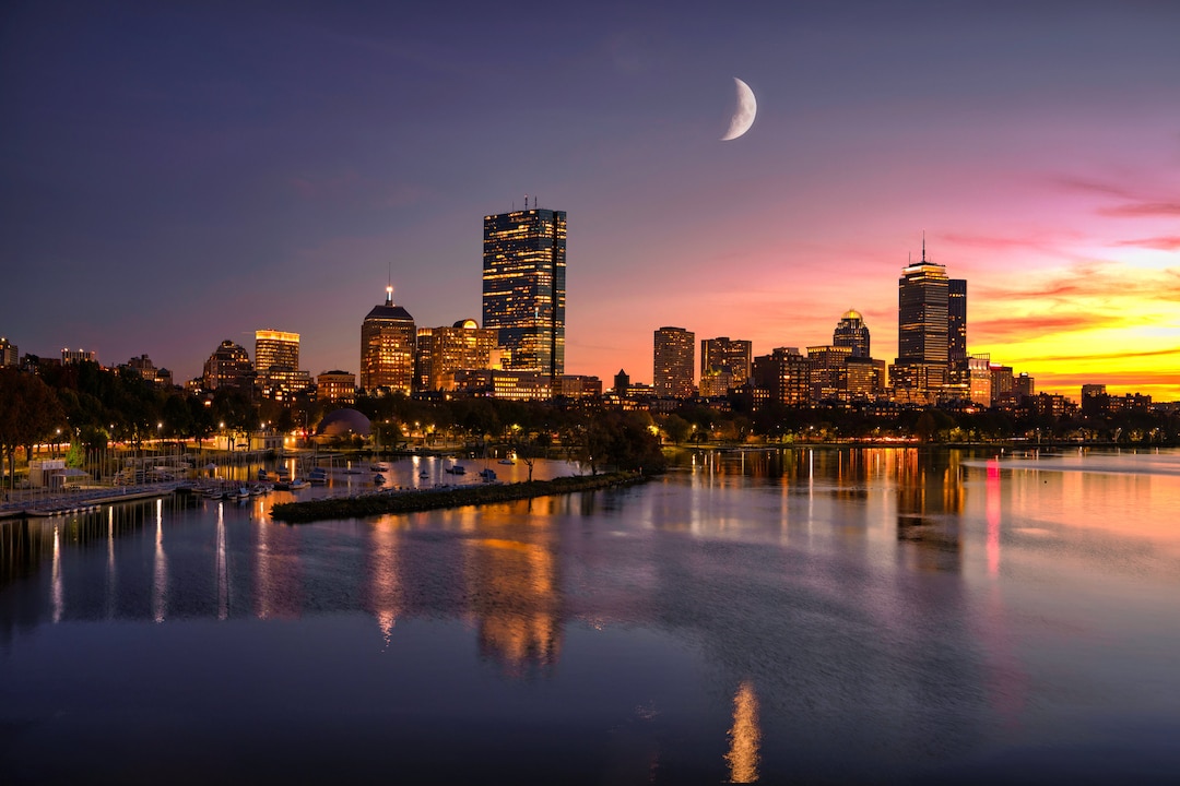 Boston Skyline Photo Print Wall Art - Charles River Landscape ...
