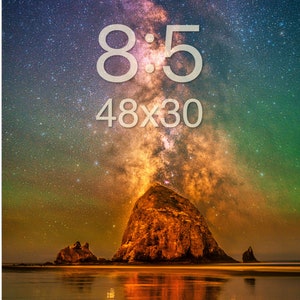 Cannon Beach Haystack Rock Night Sky Wall Art - Oregon Photo Print ...