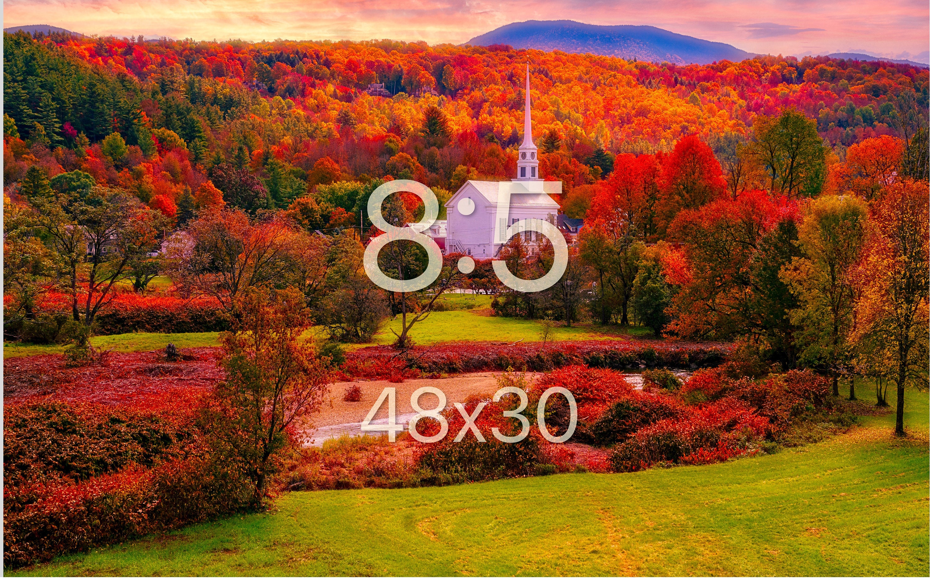 Stowe Vermont Church Fall Photo - VT Scenic Autumn Colors - Photo Print ...