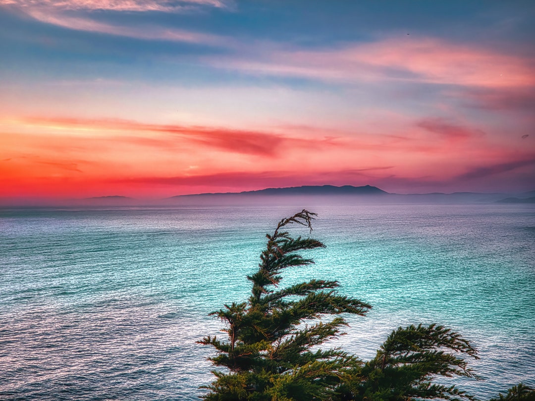 Colorful California Sunset Outside San Francisco (pacifica, CA ...