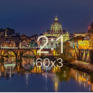 Rome Photo Wall Art - Tiber River, the Vatican & St. Peter’s Basilica ...