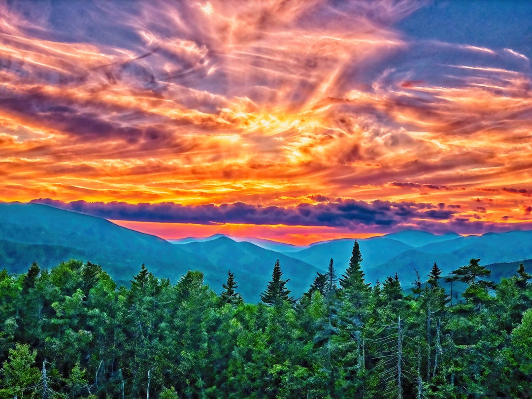 White Mountains Sunset in New Hampshire Canvas Print - NH Landscape ...