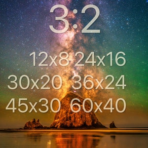 Cannon Beach Haystack Rock Night Sky Wall Art - Oregon Photo Print ...