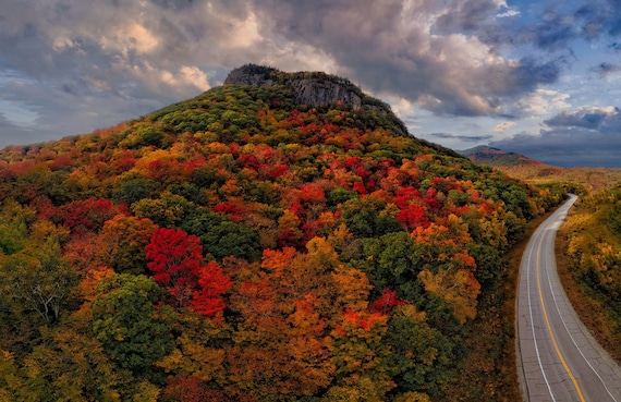 New Hampshire Fall Photo of Frankenstein Cliff Fall Colors - Etsy
