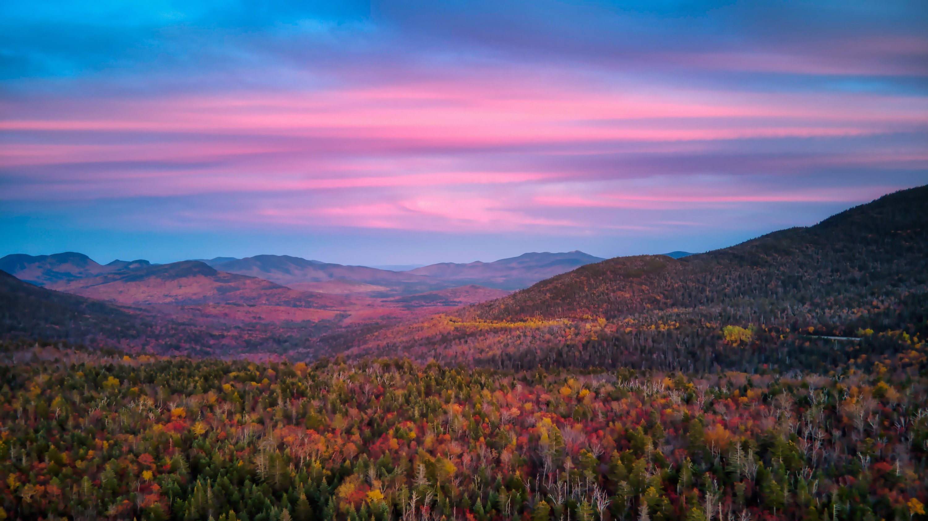 Pink and Purple New Hampshire White Mountains Fall Sunset | Etsy