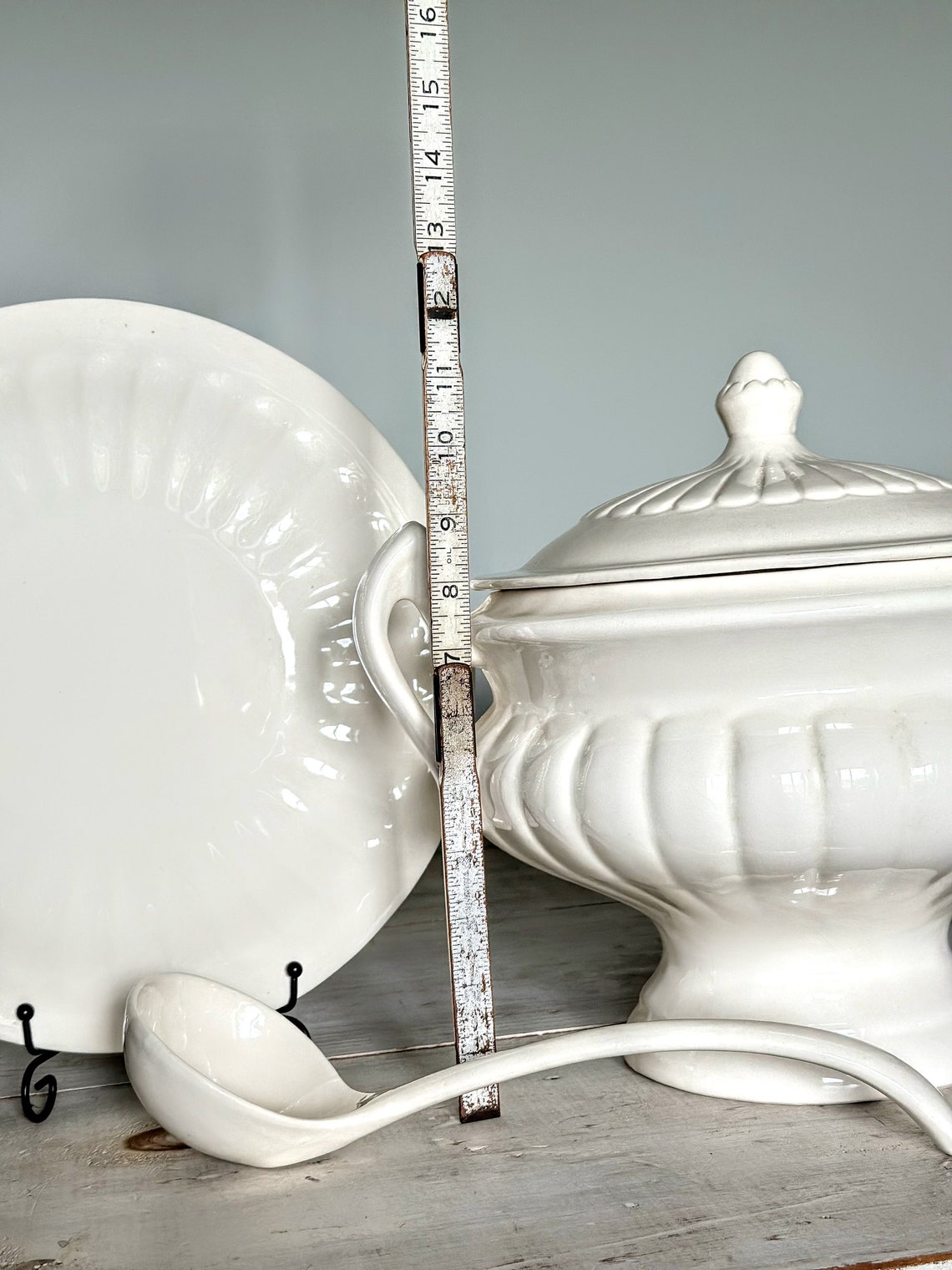 Vintage Tureen California Pottery White Soup Tureen Tureen, Underplate ...