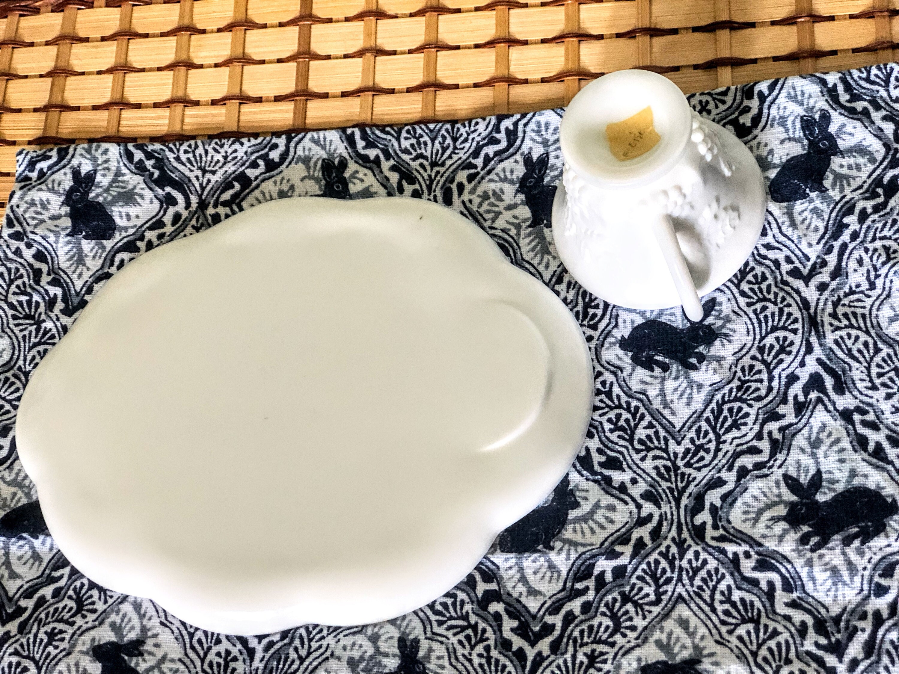 Vintage Colony Harvest Milk Glass Snack Set, Set of Six6 Plates and ...