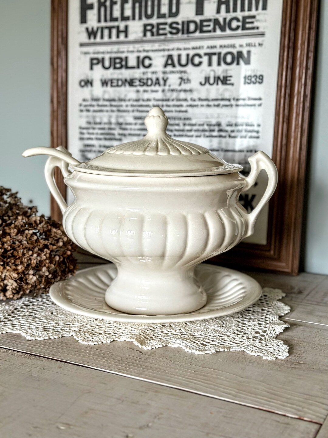 Vintage Tureen; California Pottery White Soup Tureen; Tureen ...
