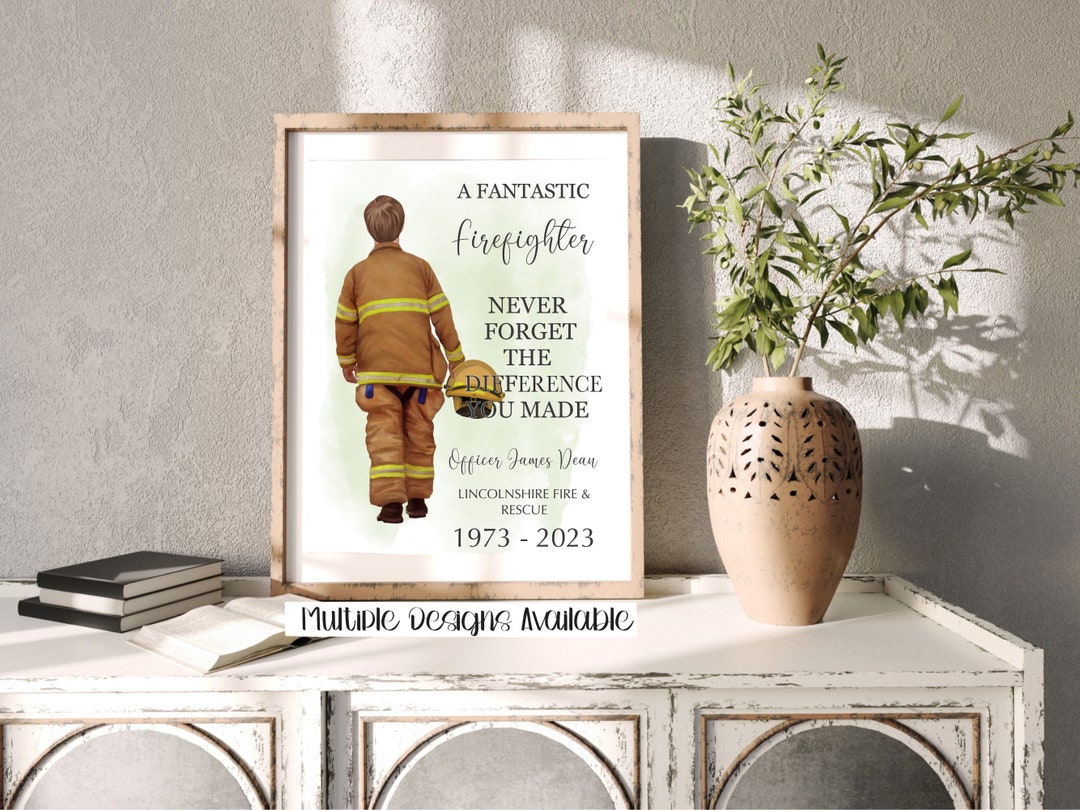 Personalised Fireman Retirement Gift Printable Thank You Fireman Print ...