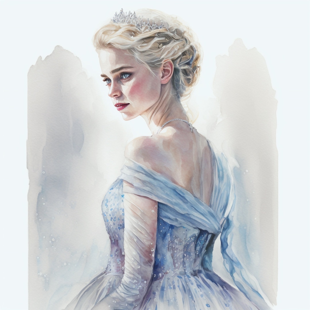 Princess Elsa Art Print / Frozen Art / Girls Nursery Art / Watercolor ...