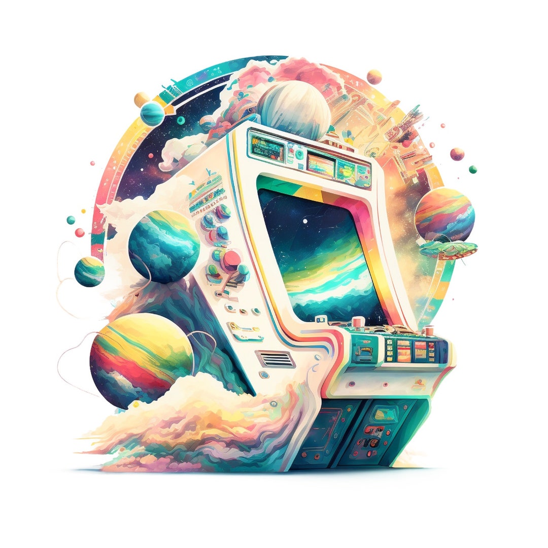 Retro Arcade Game Art Print / Space Arcade Art / Gamers Art / Gaming ...