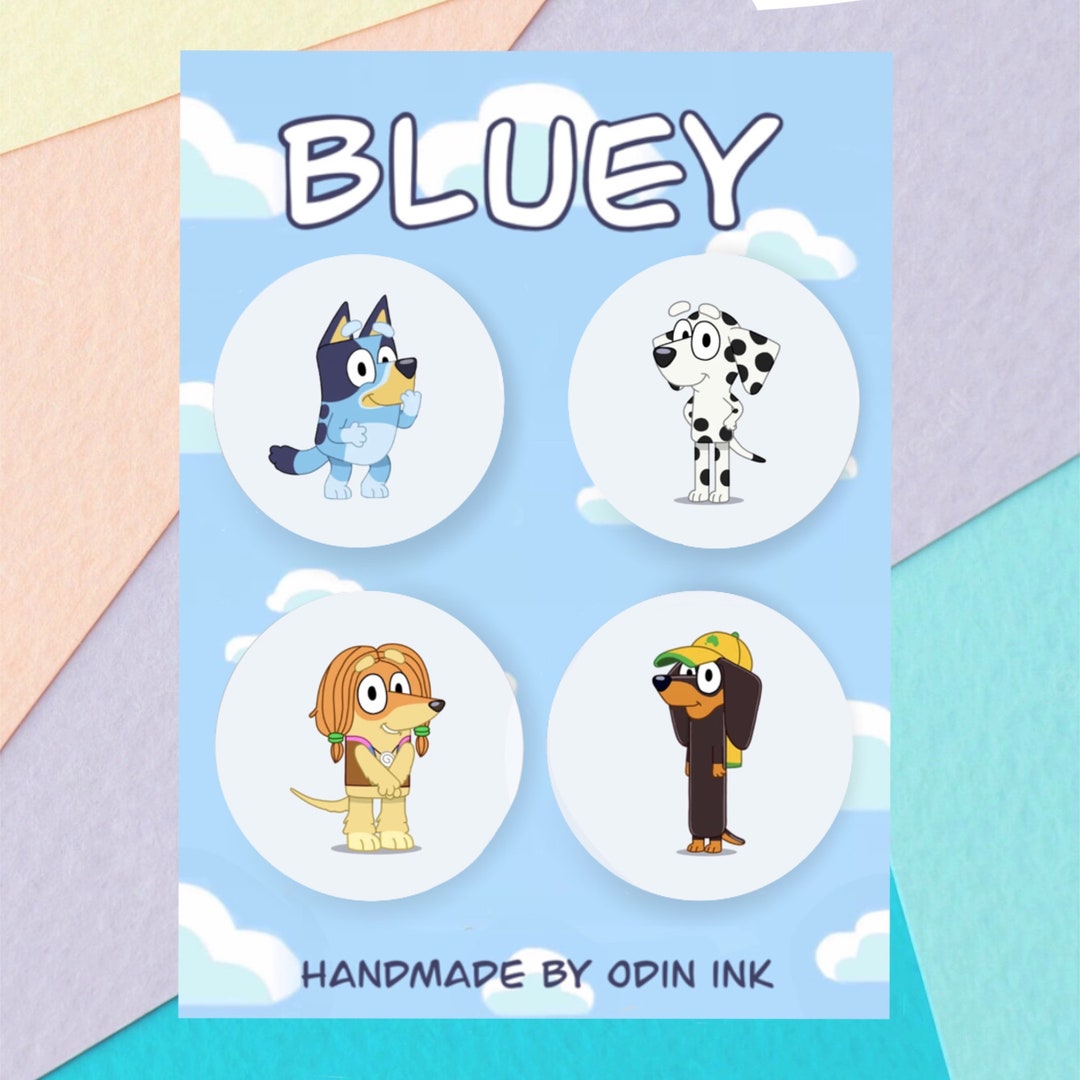 Bluey Badge Set Set of 4 Personalised Badges Gift Idea - Etsy
