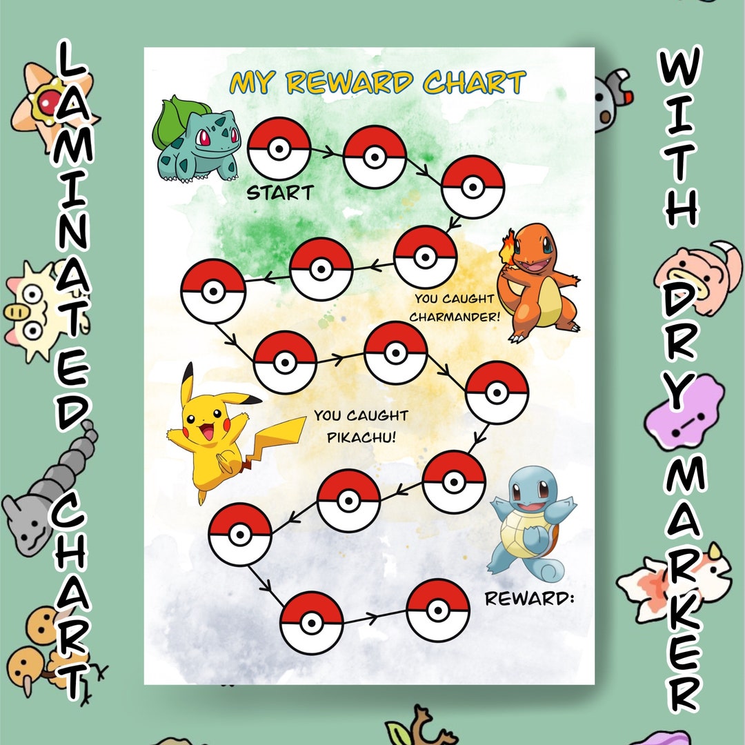 Pokemon Reward Chart / Personalised Laminated Reward Chart / - Etsy